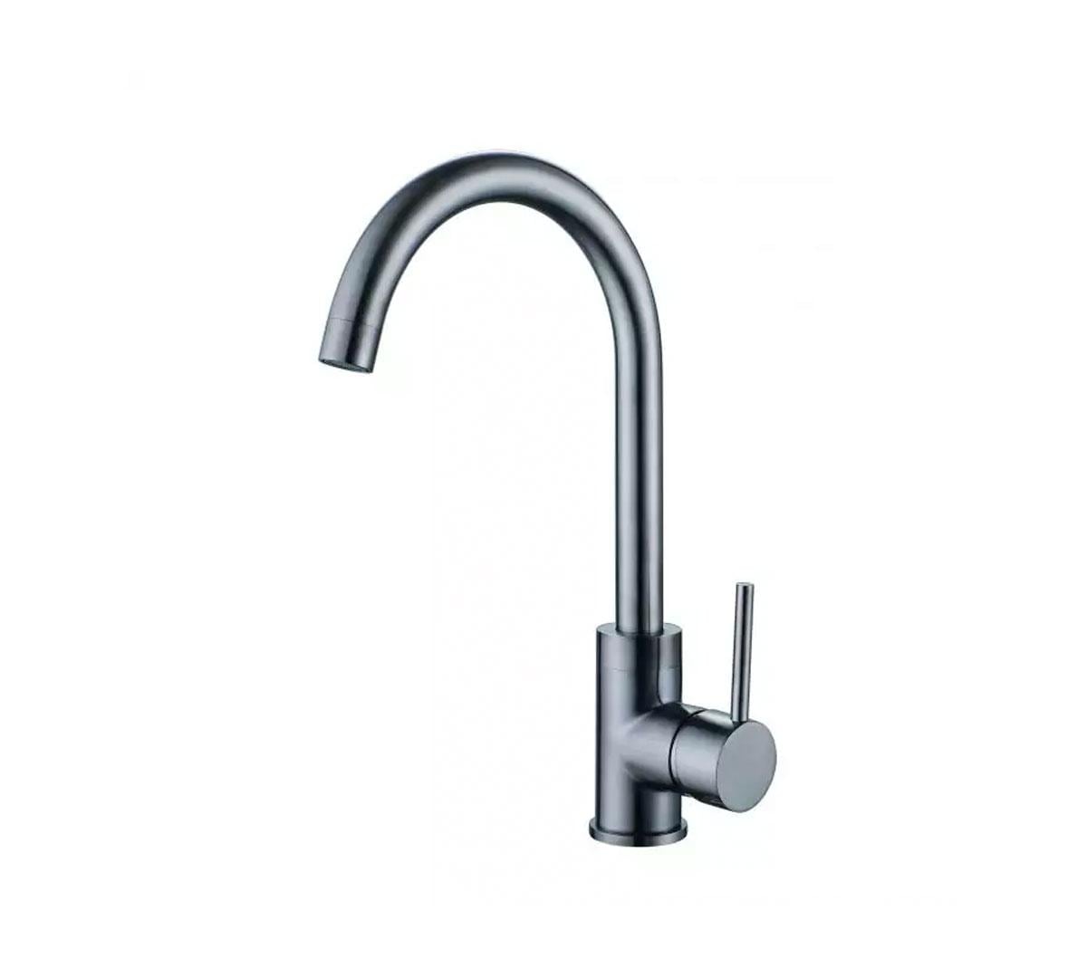 Kalix Kitchen Sink Mixer Tap - Gun Metal | Natural Angle